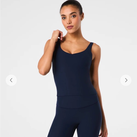 SPANX | Tops | Spanx Navy Soft And Smooth Shelf Bra Sleeveless Tank ...